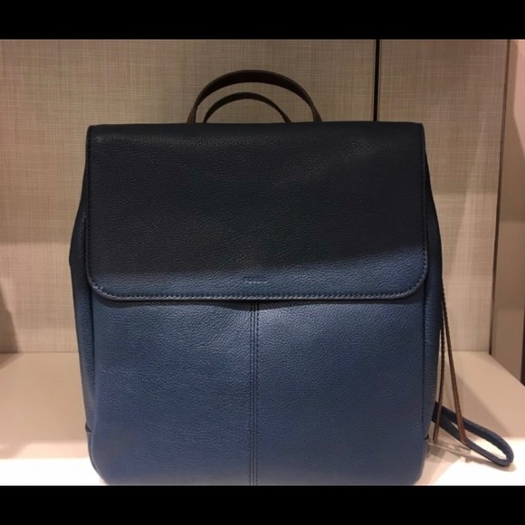 Fossil | Bags | Fossil Claire Navy Blue Leather Backpack | Poshmark